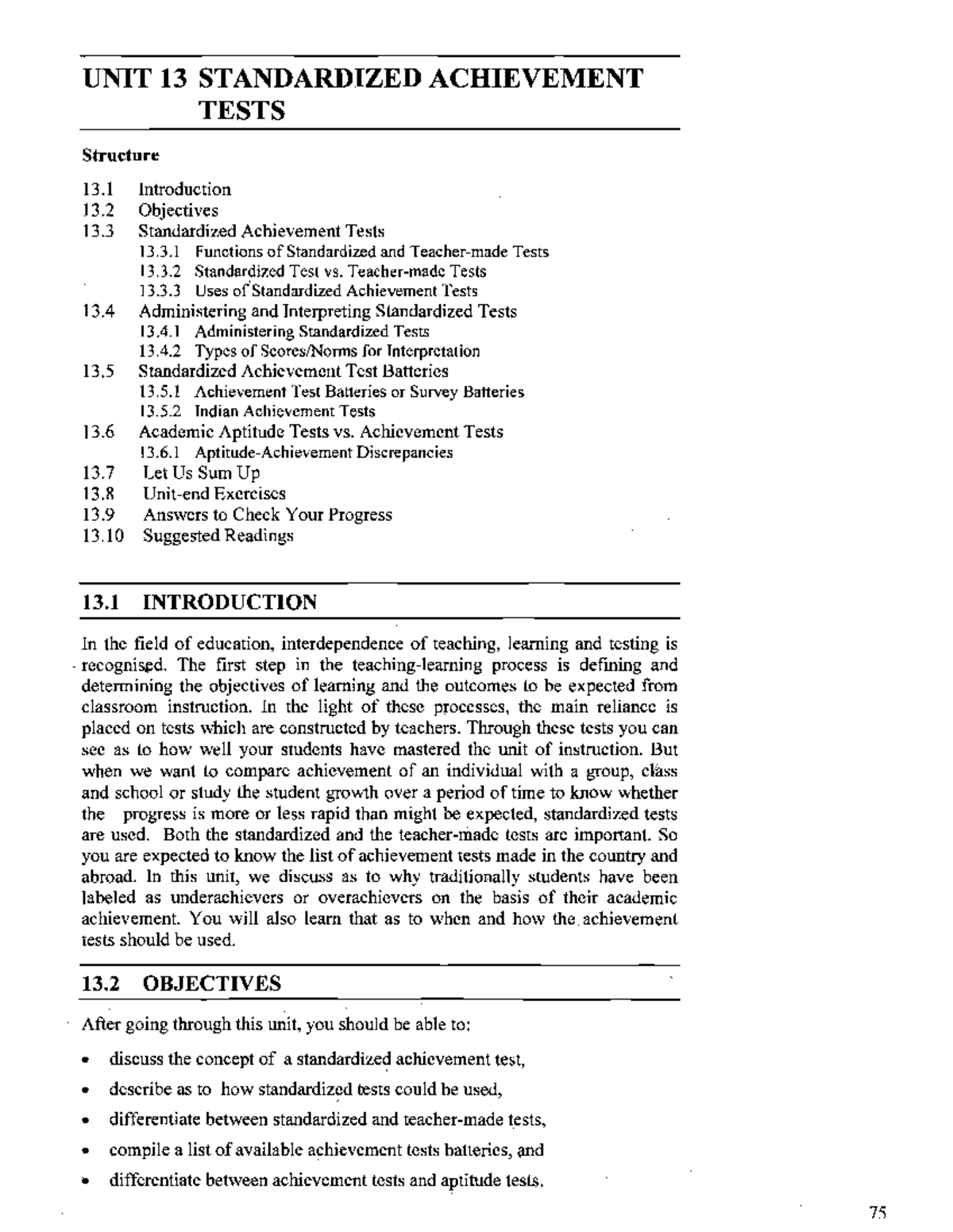 Unit-13 - Standardization of Teacher made achievement tests. - UNIT 13 ...