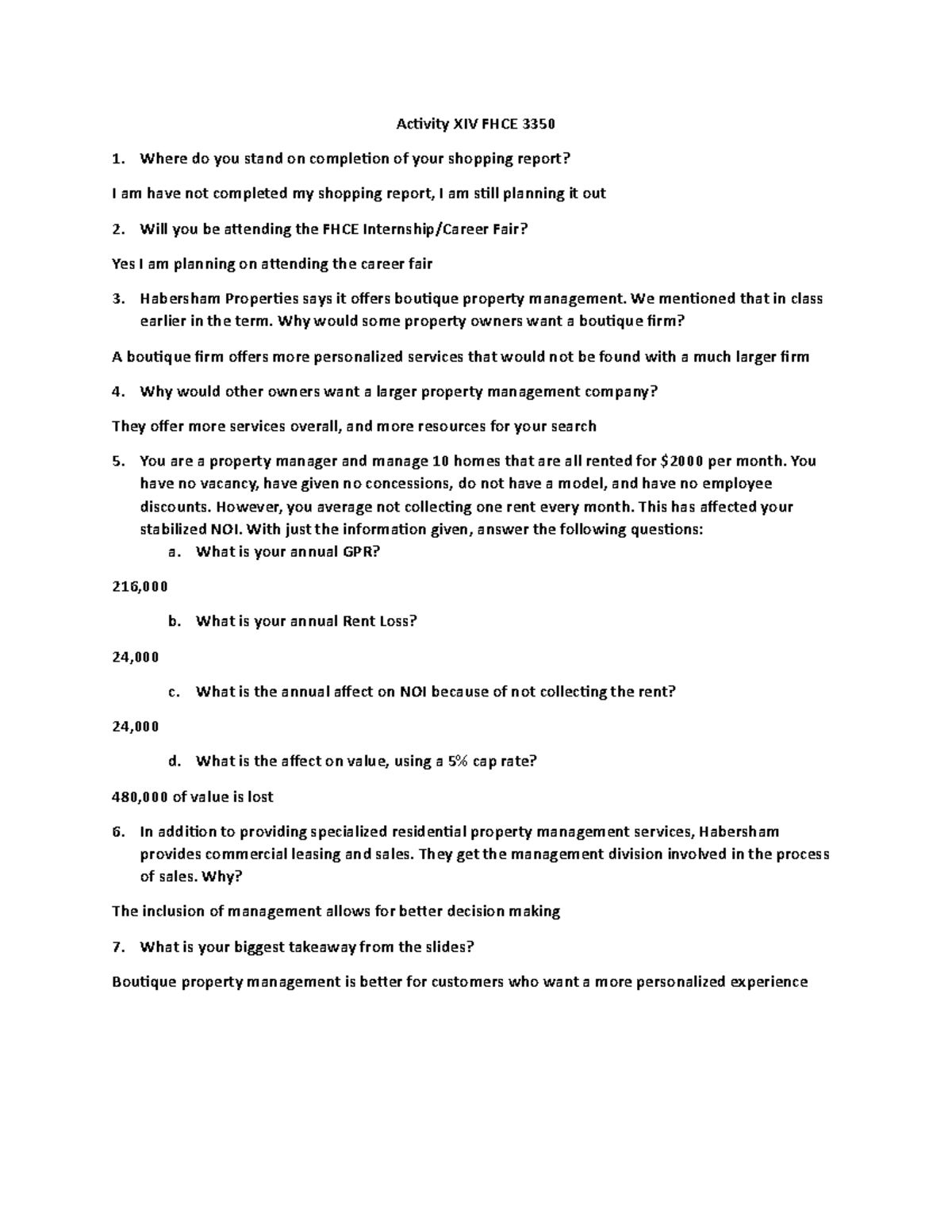 Activity XIV FHCE 3350 for missing class - FHCE 3350 - UGA - Studocu