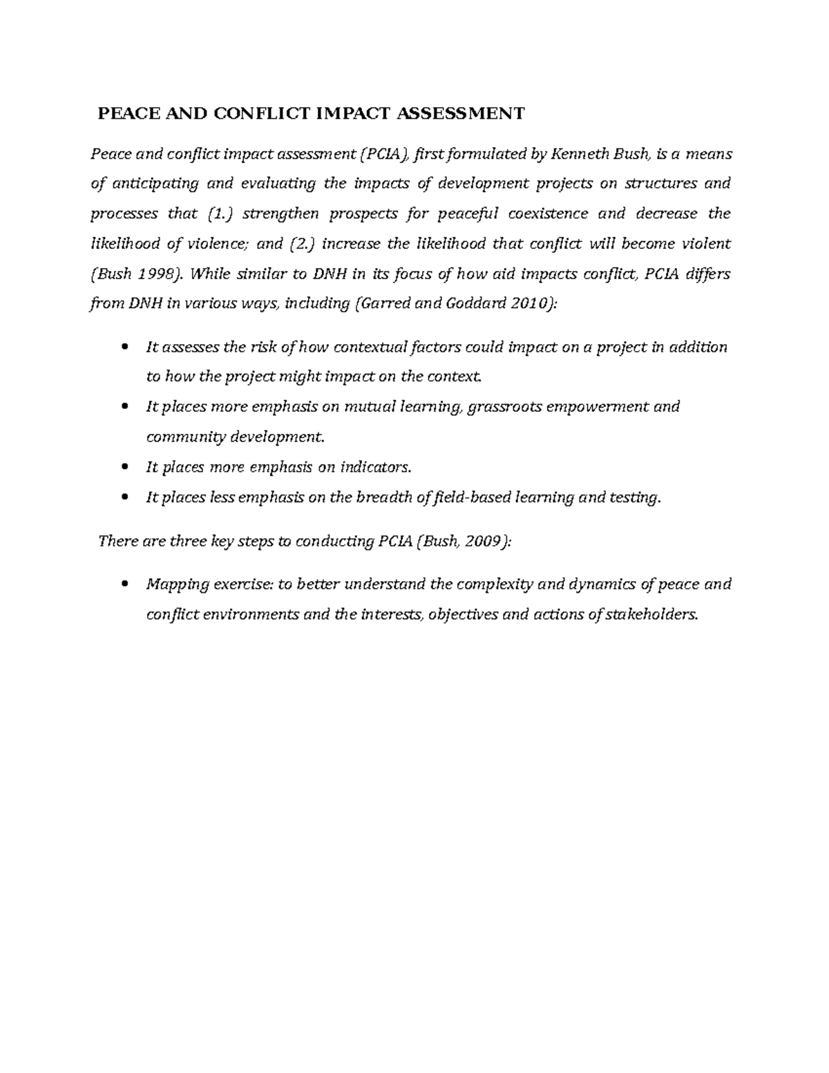 Peace and Conflict Impact Assessment - PEACE AND CONFLICT IMPACT ...