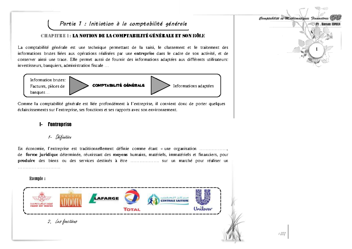 Compta-SEG- Edman - financial mathematics and accounting - 1 Partie 1 ...