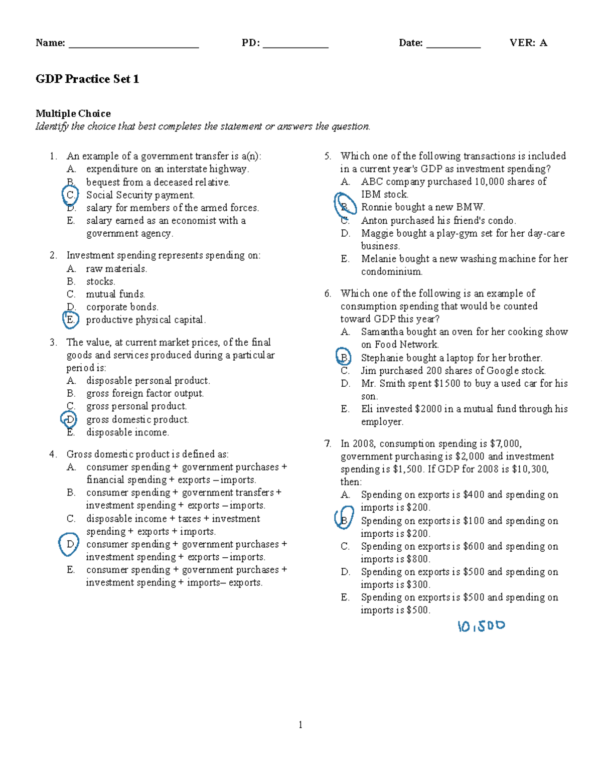 GDP Lesson Notes sc - Name: ________________________ PD ...