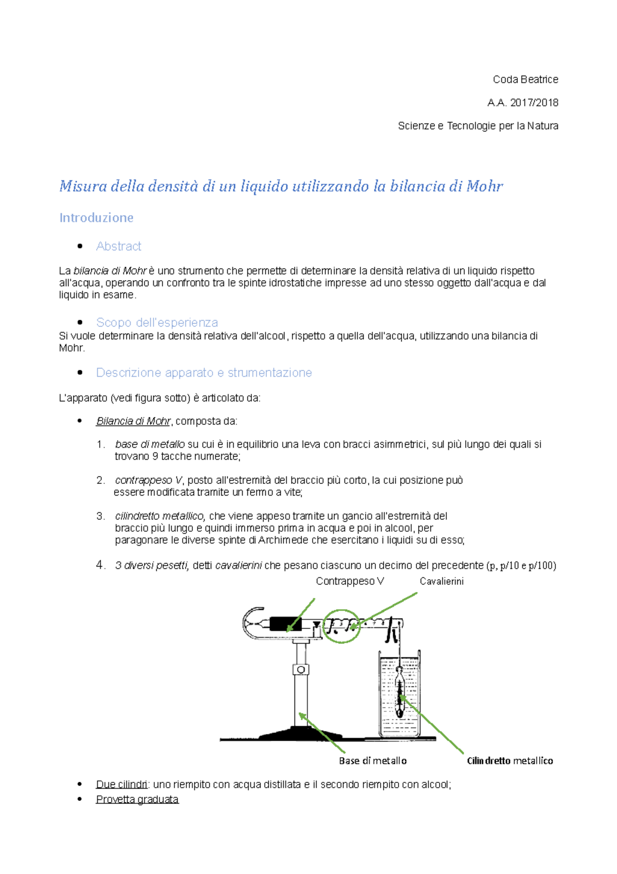 Relazionefisica Mohr Ostwald - Coda Beatrice A. 2017/ Scienze e ...