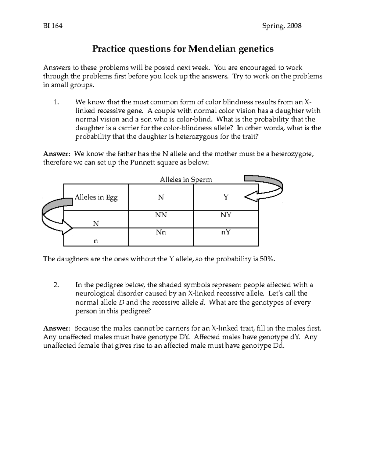 Geneticsanswers 1 - Genetics answers - BS Biology - Studocu