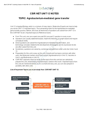 Biotecnika-csir-net-unit-8-abc-notes-1 2 - CSIR NET UNIT 8 A,B,C NOTES ...