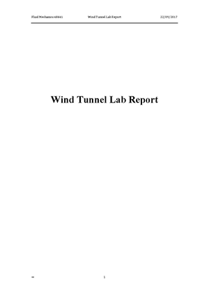 Fluid Report - Lab Report 1 Fluid Mechanics Table of Contents ...