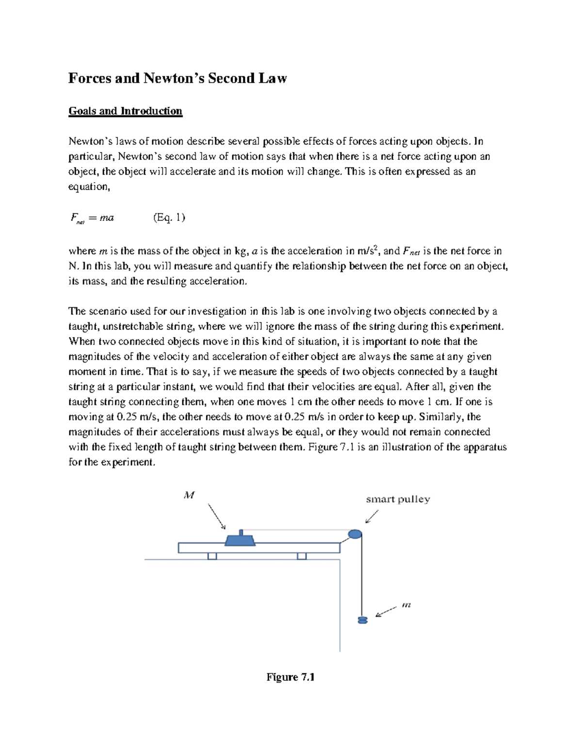 Forces and Newtons Second Law - Forces and Newton’s Second Law Goals ...