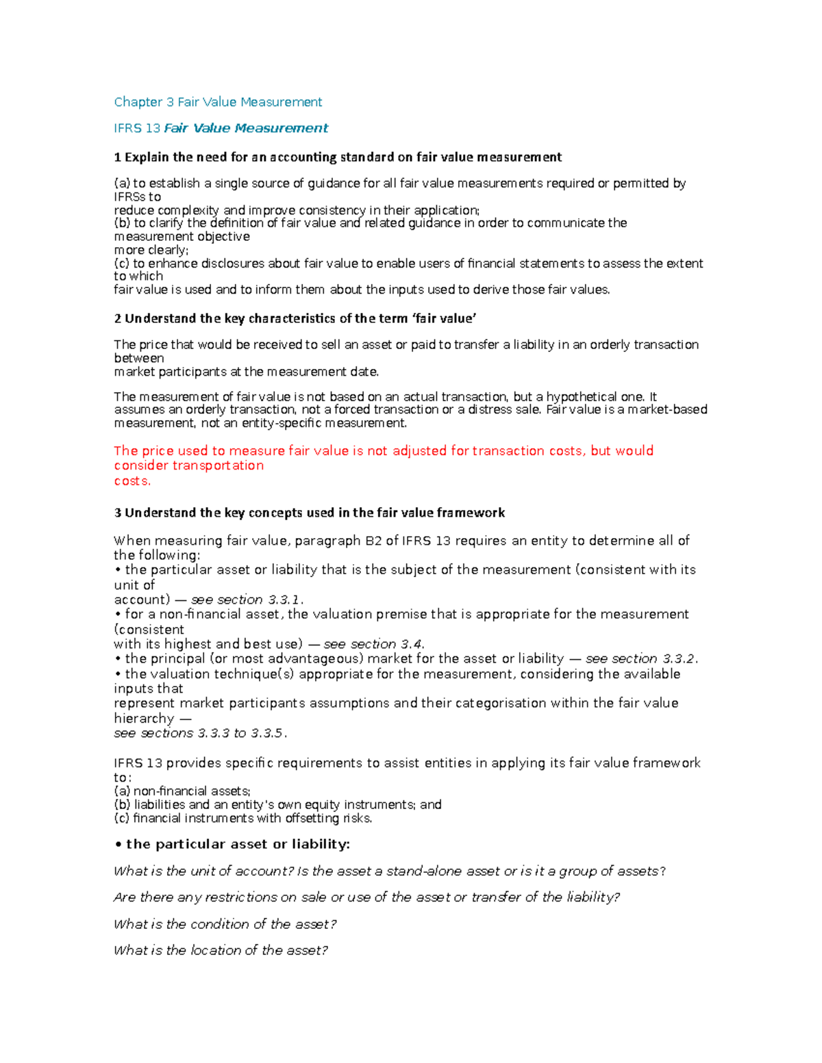Chapter 3 Fair Value Measurement - Chapter 3 Fair Value Measurement ...