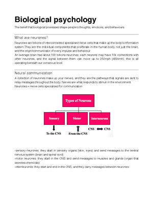 PSY 2012 Notes - Biological Basis of Behavior - In psychology, behavior ...