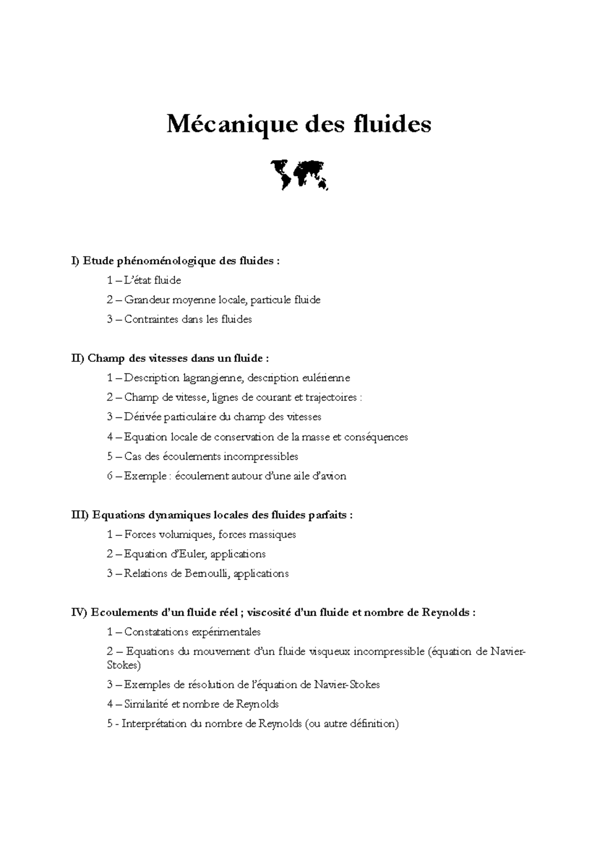 Meca-flu - Mécanique des fluides - - Studocu