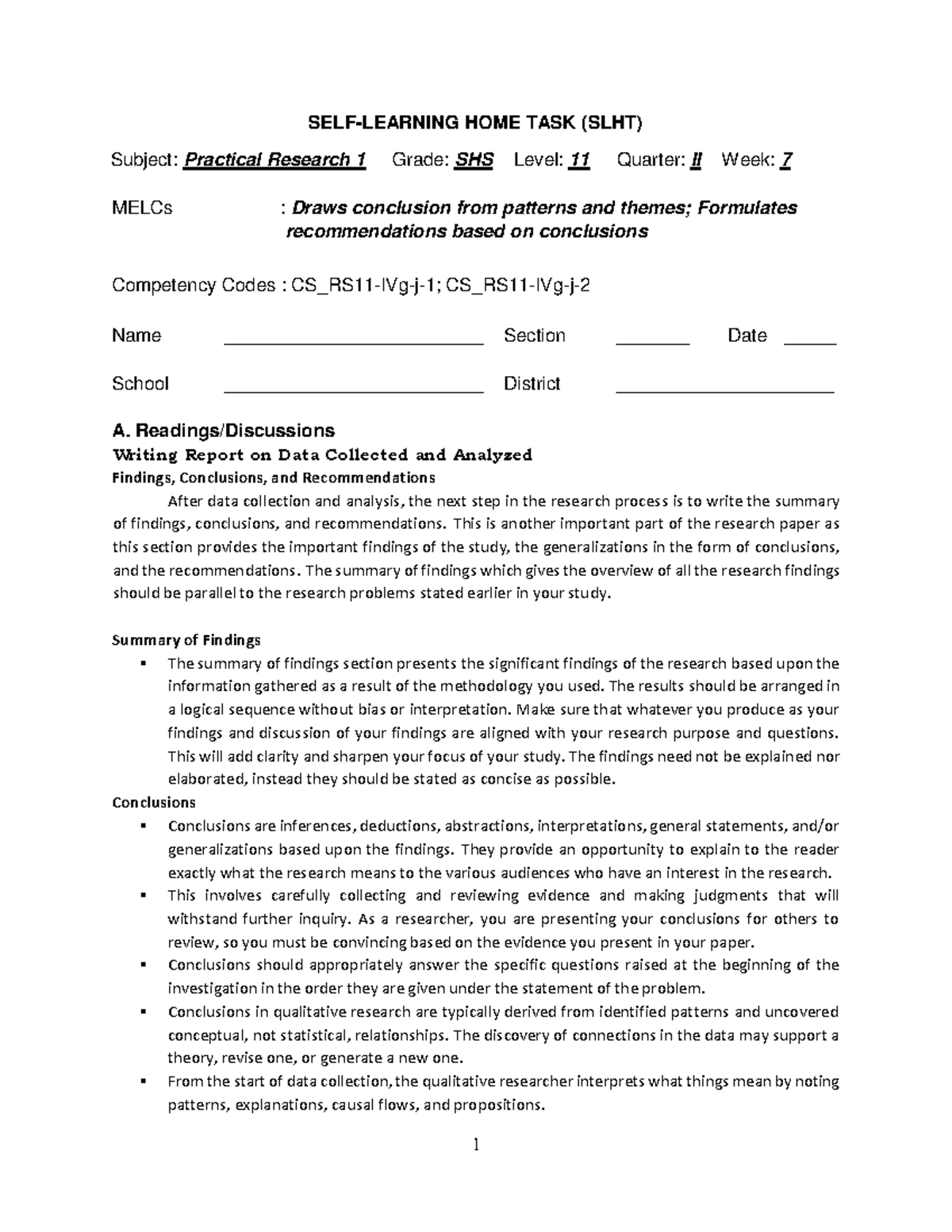 MAY-9-19-WEEK-7- Activity-IN-PR1 SLHT - SELF-LEARNING HOME TASK (SLHT ...