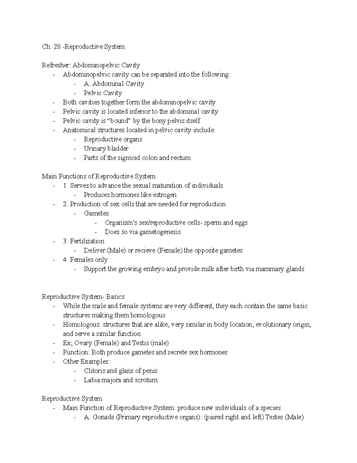 Lecture 6- Reproductive System - Ch. 28 -Reproductive System Refresher ...
