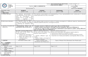 Week 7 MIL - Lesson Plan in Media and Information Literacy First ...