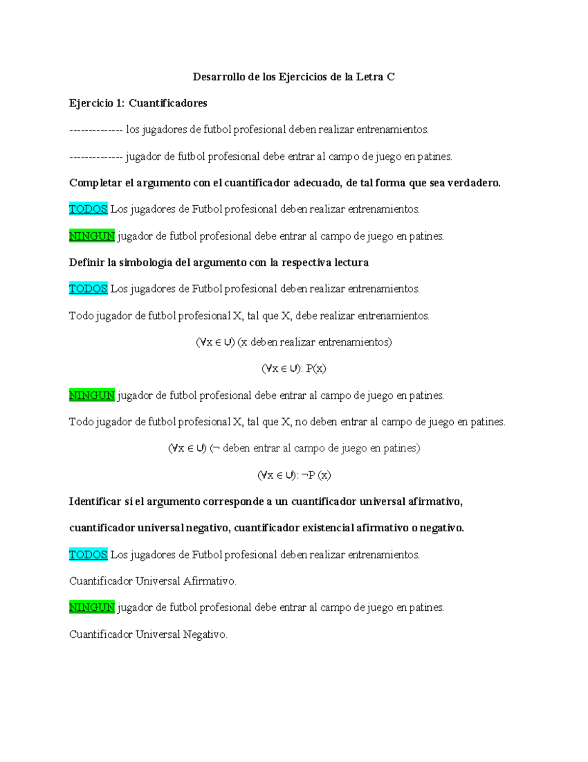 Tarea 3 ejercicios letra C- A - Desarrollo de los Ejercicios de la ...
