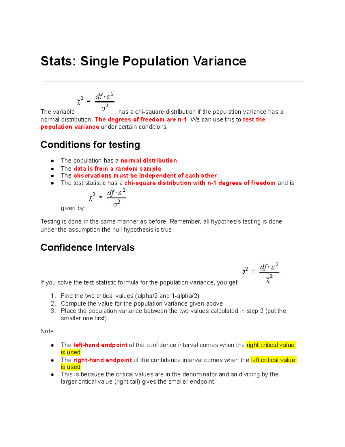 Testing a single population variance - Stats: Single Population ...