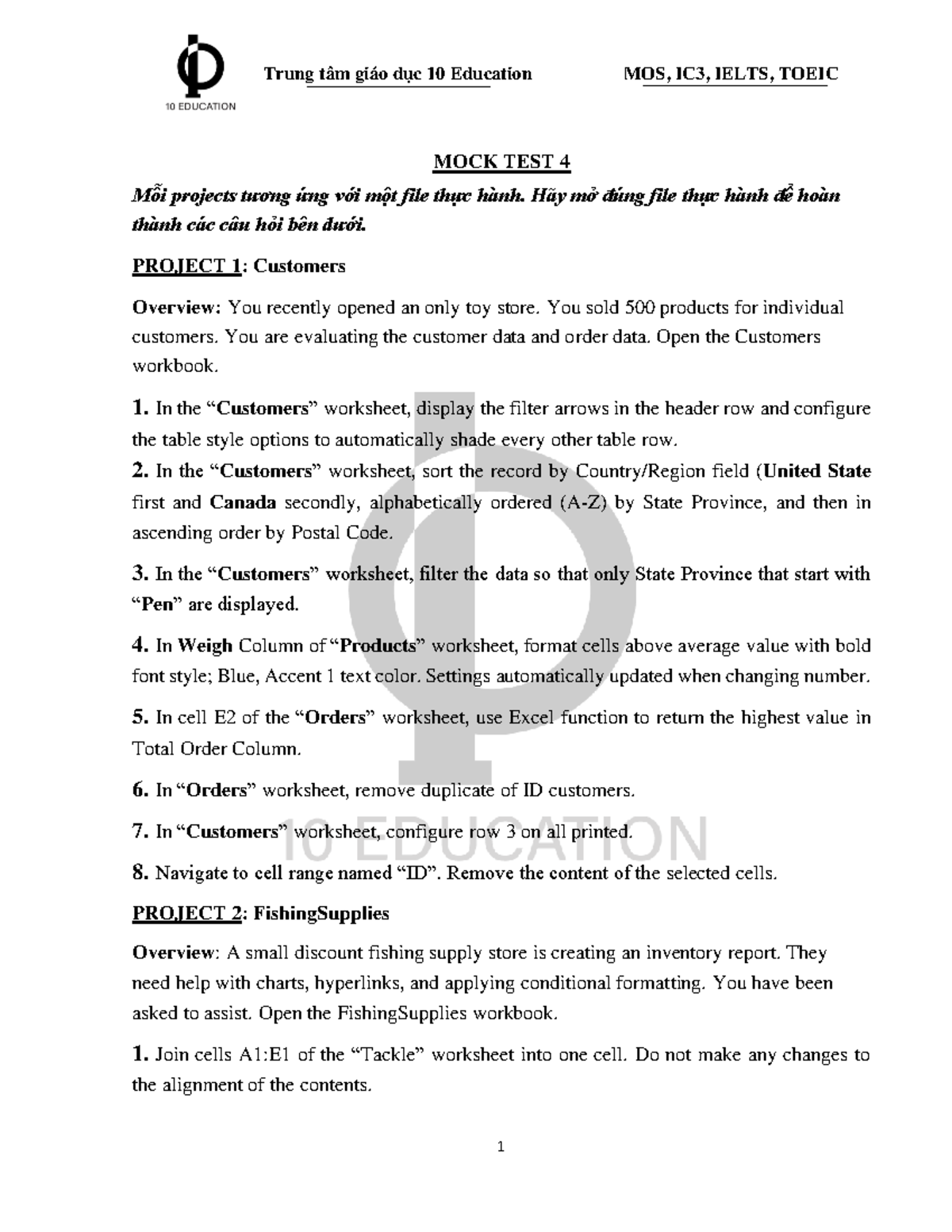 MOCK TEST 4 - ABCD - MOCK TEST 4 Mỗi projects tương ứng với một file ...