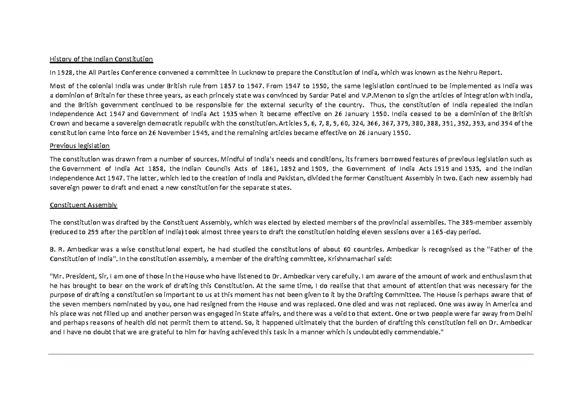 History of the Indian Constitution - Most of the colonial India was ...