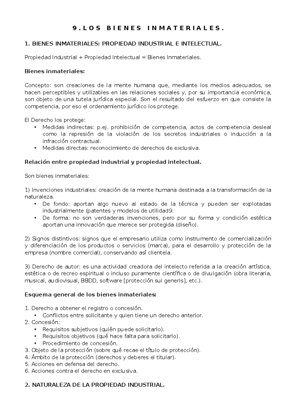 1DE9- Los bienes inmateriales - 9 BIENES INMATERIALES. 1. BIENES ...