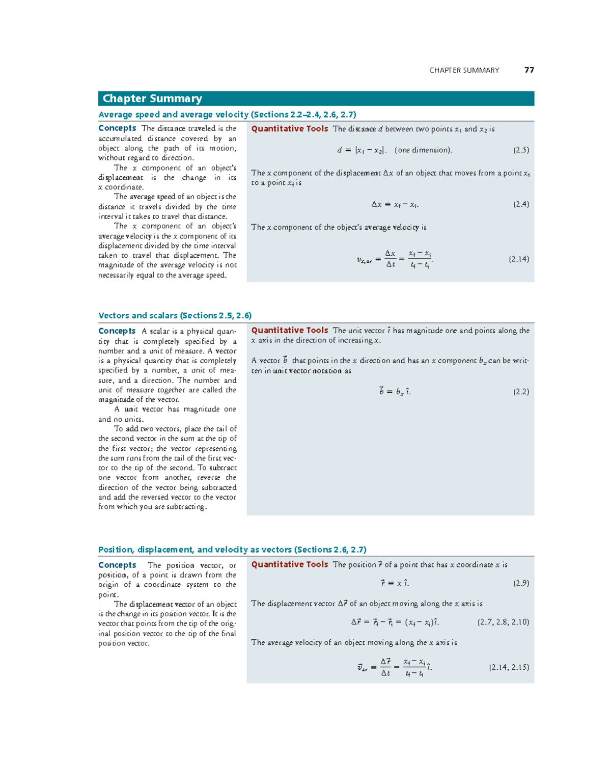 Mazur summaries 2-7 - Summary Principles and Practice of Physics ...