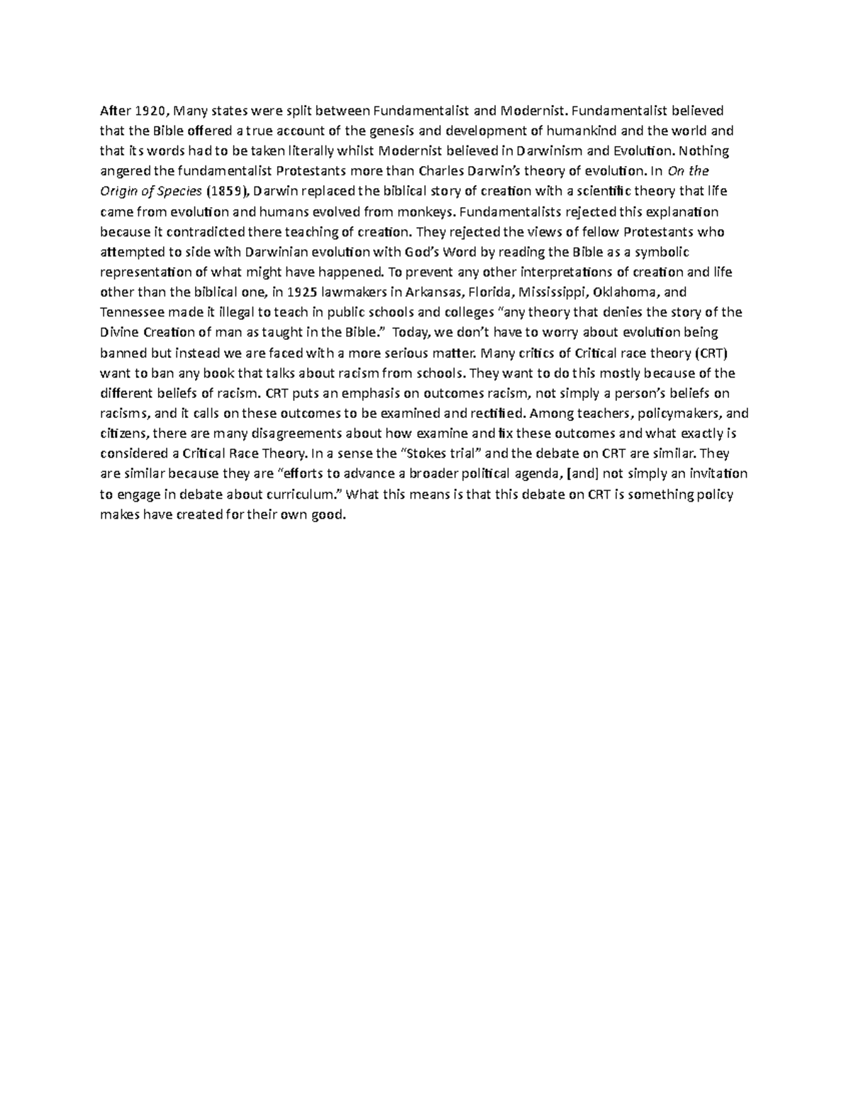 After 1920 - fhfe - After 1920, Many states were split between ...