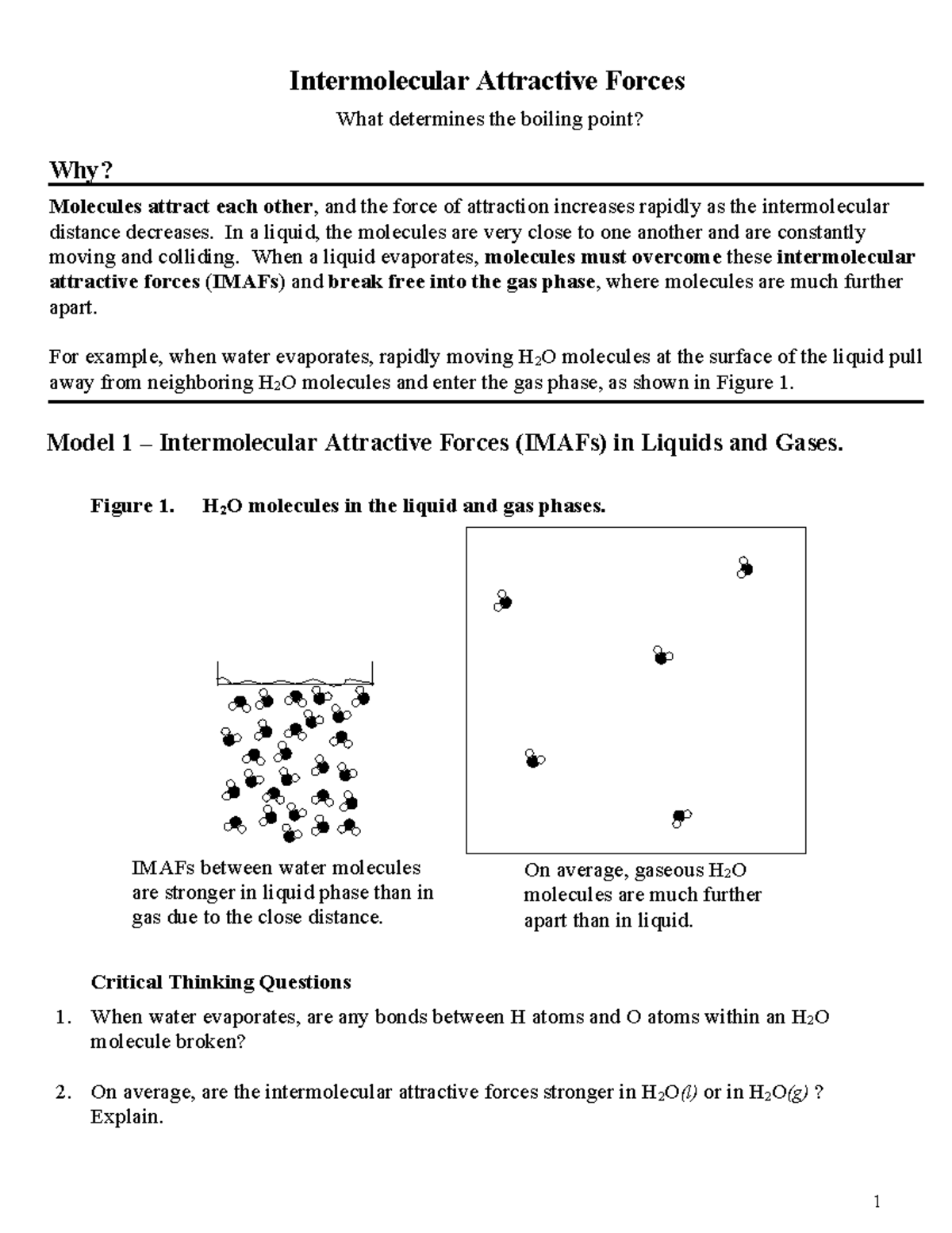 Intermolecular Forces (CA 27 - Moog - Chemistry A Guided Inquiry ...