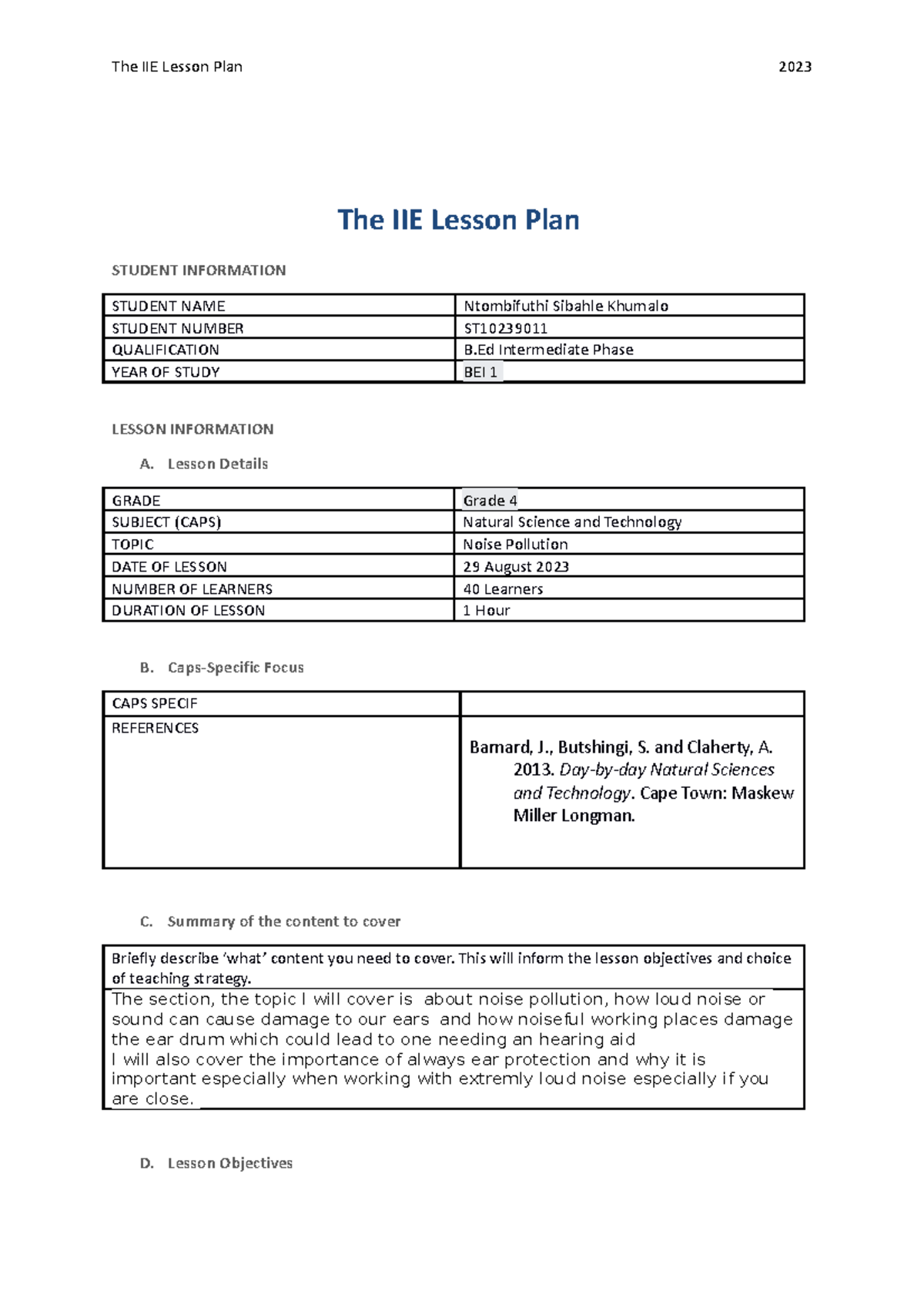 NST 2. Lesson Plan - This mathematic poe shows and teaches how to work ...