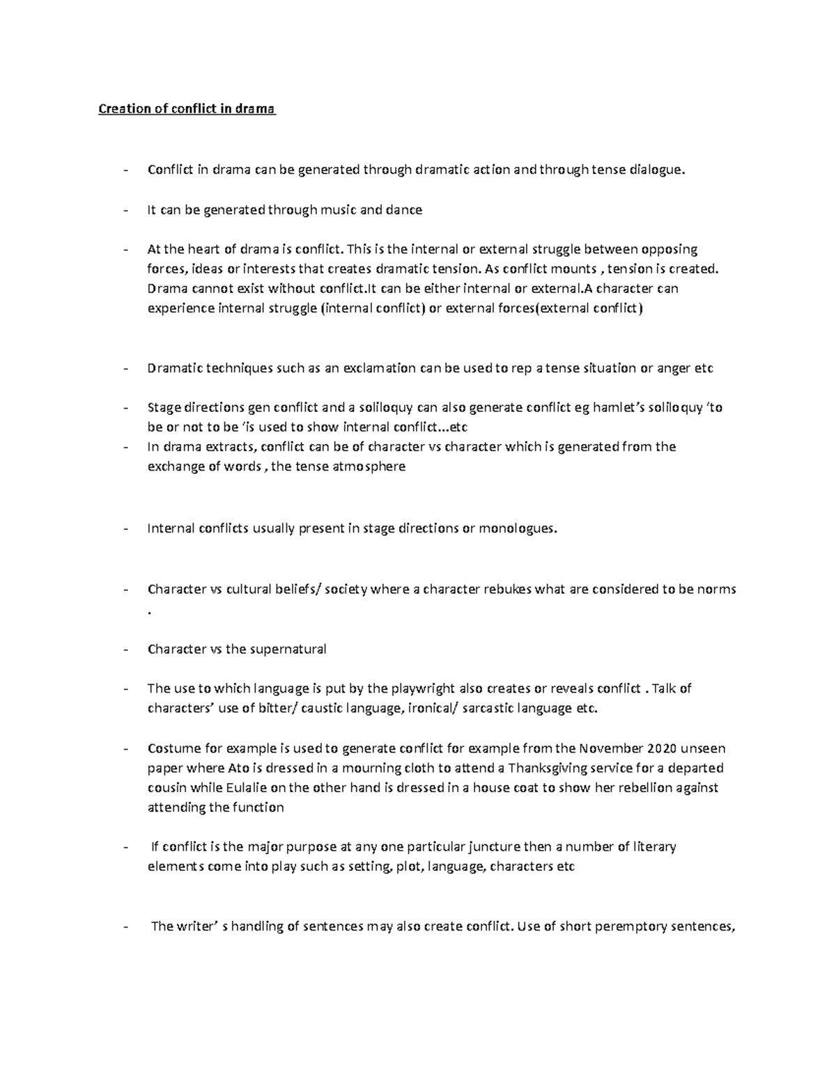 Creation of conflict in drama - Creation of conflict in drama Conflict ...