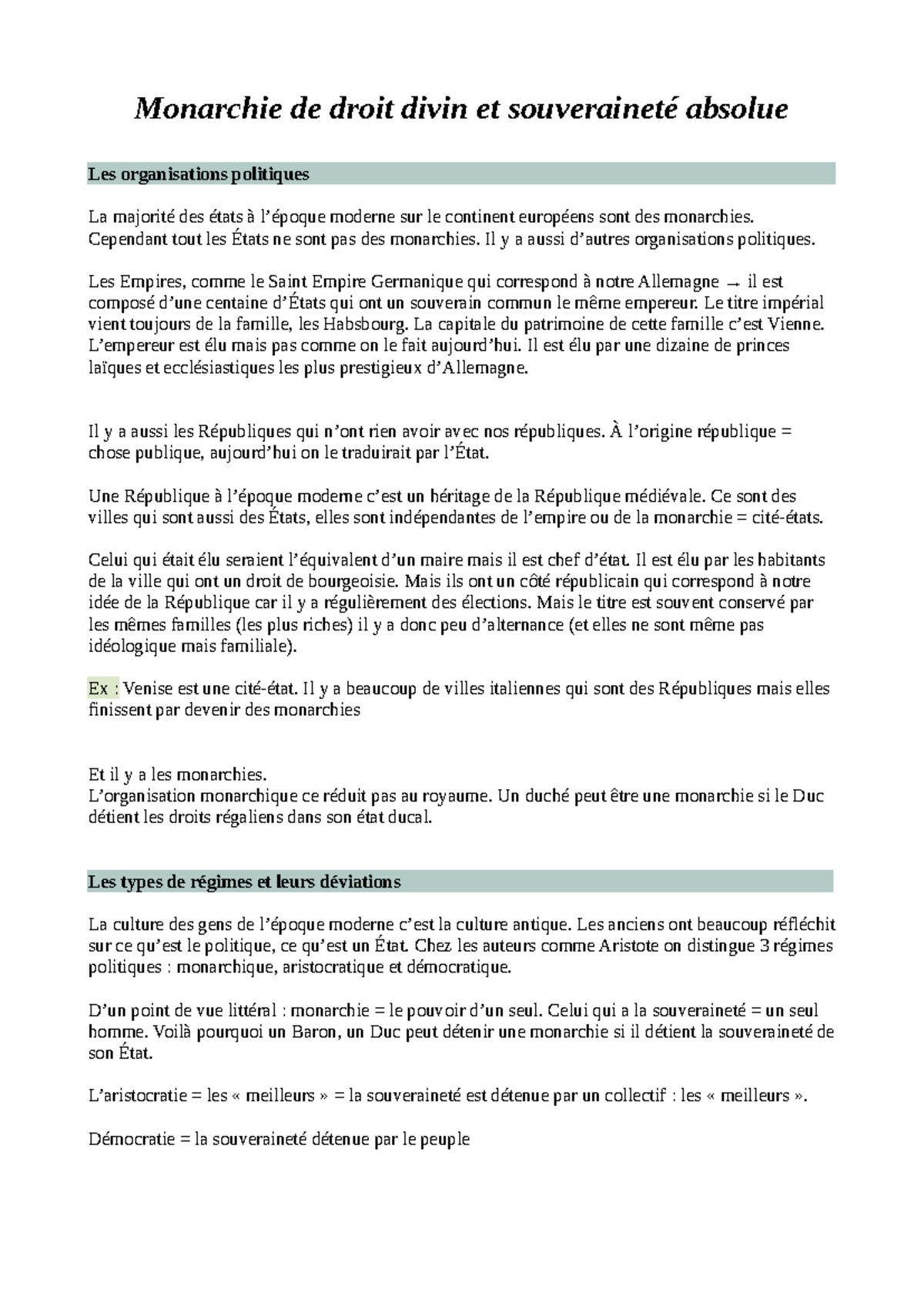 CM5 UEO Histoire moderne - Monarchie de droit divin et souveraineté ...