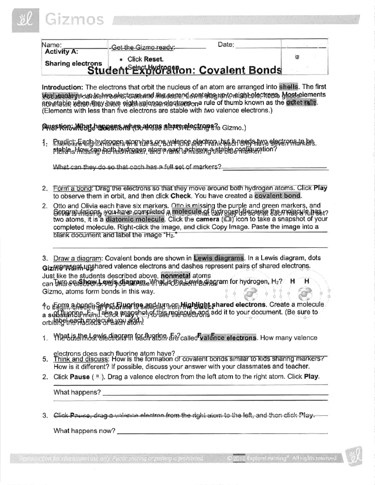 Gizmo bonding covalent 0216 - Studocu