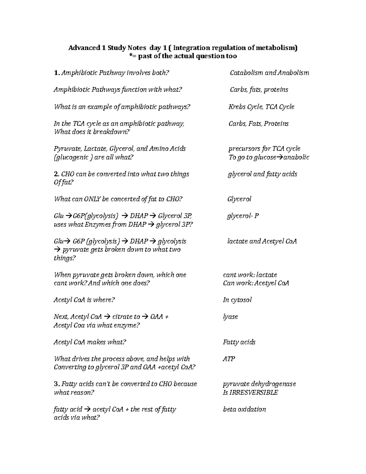 Advanced 1 Study Notes (integration of meta) day 1 - Advanced 1 Study ...