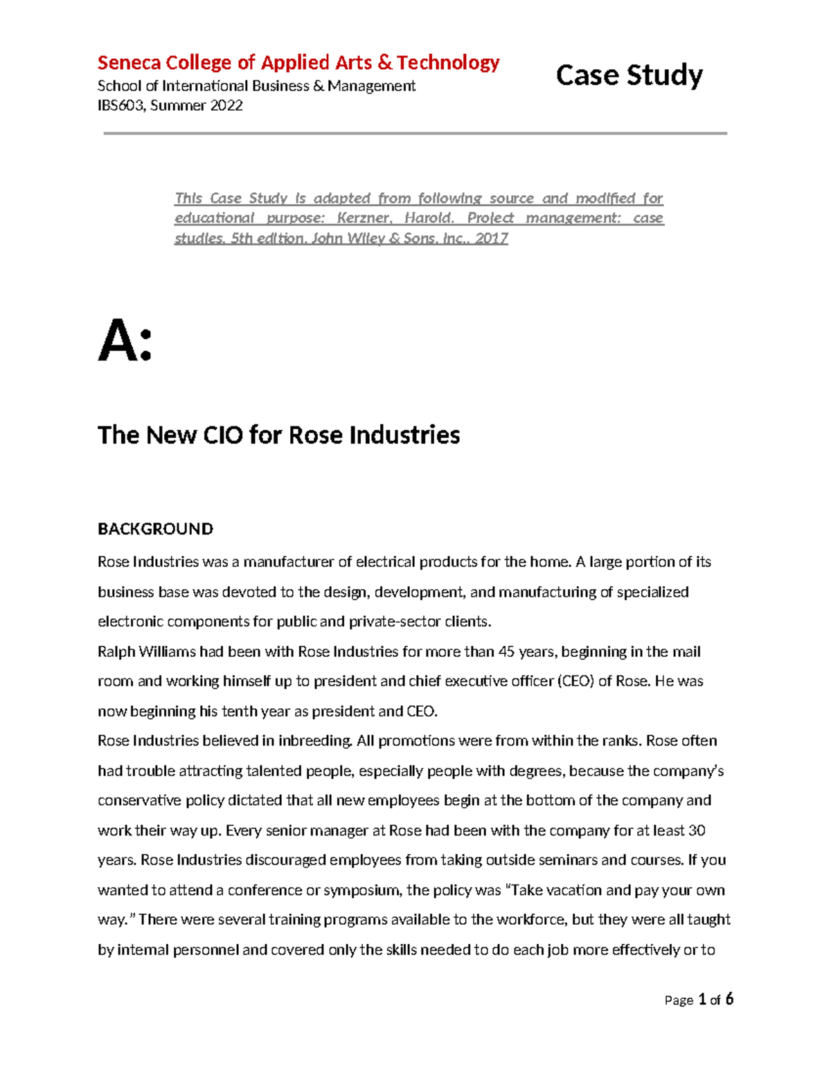 IBS603 F22 Case Study - School of International Business & Management ...