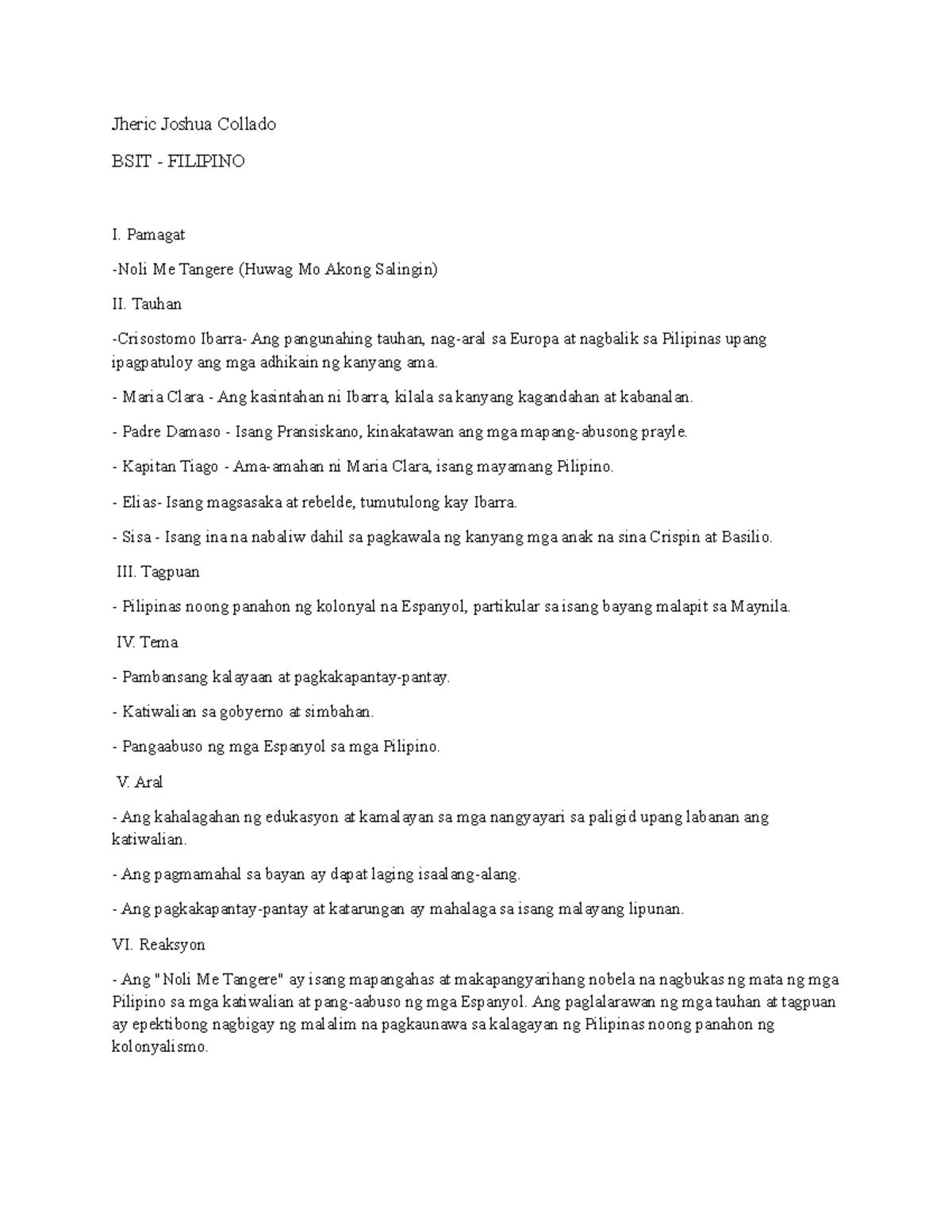 Akda 2 - for tagalog - Jheric Joshua Collado BSIT - FILIPINO I. Pamagat ...