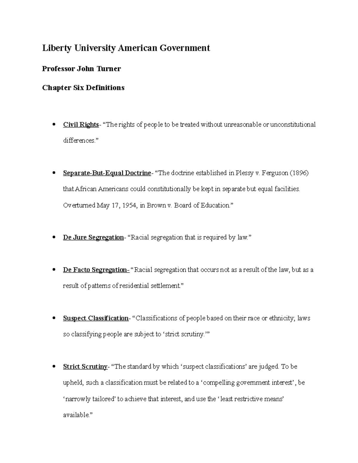 American Government Chapter Six Definitions - Liberty University ...