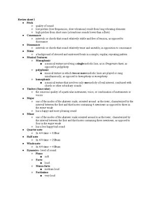 Final exam study guide - LISTENING: ch 21 - The Rite of Spring from ...