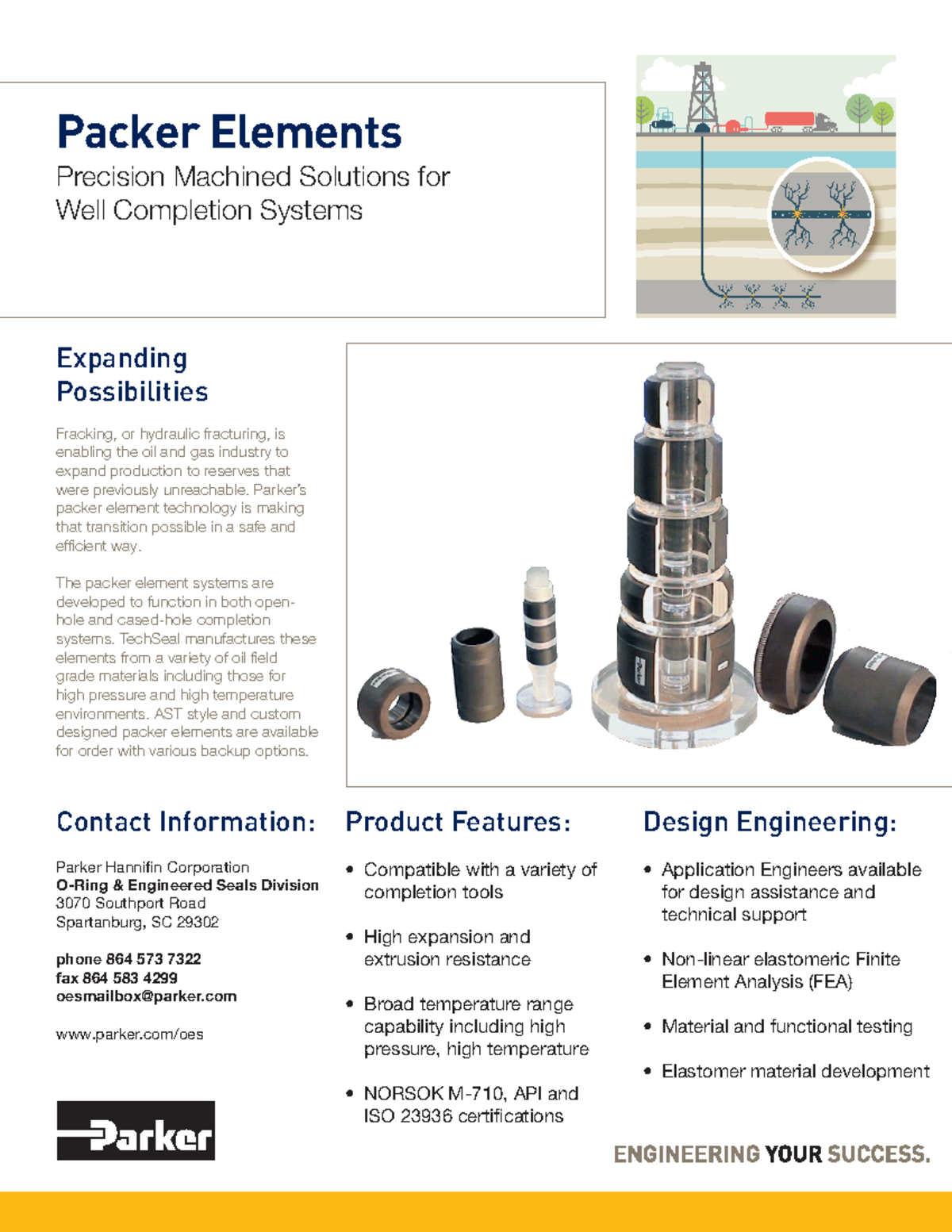 Parker Tech Seal Packer Elements TSD 5430 - Expanding Possibilities Product Features ...