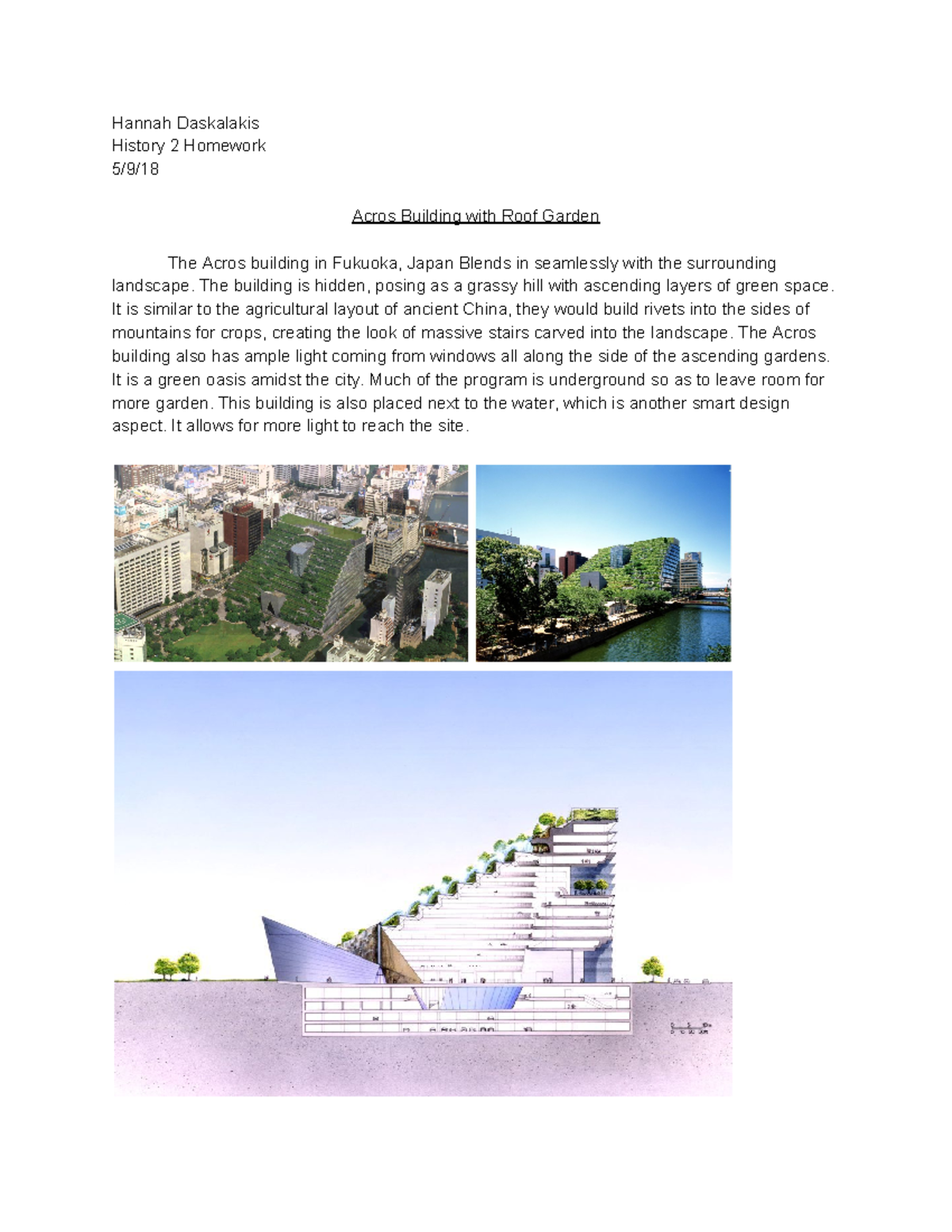 Acros Building Analysis - Hannah Daskalakis History 2 Homework 5/9/18 ...