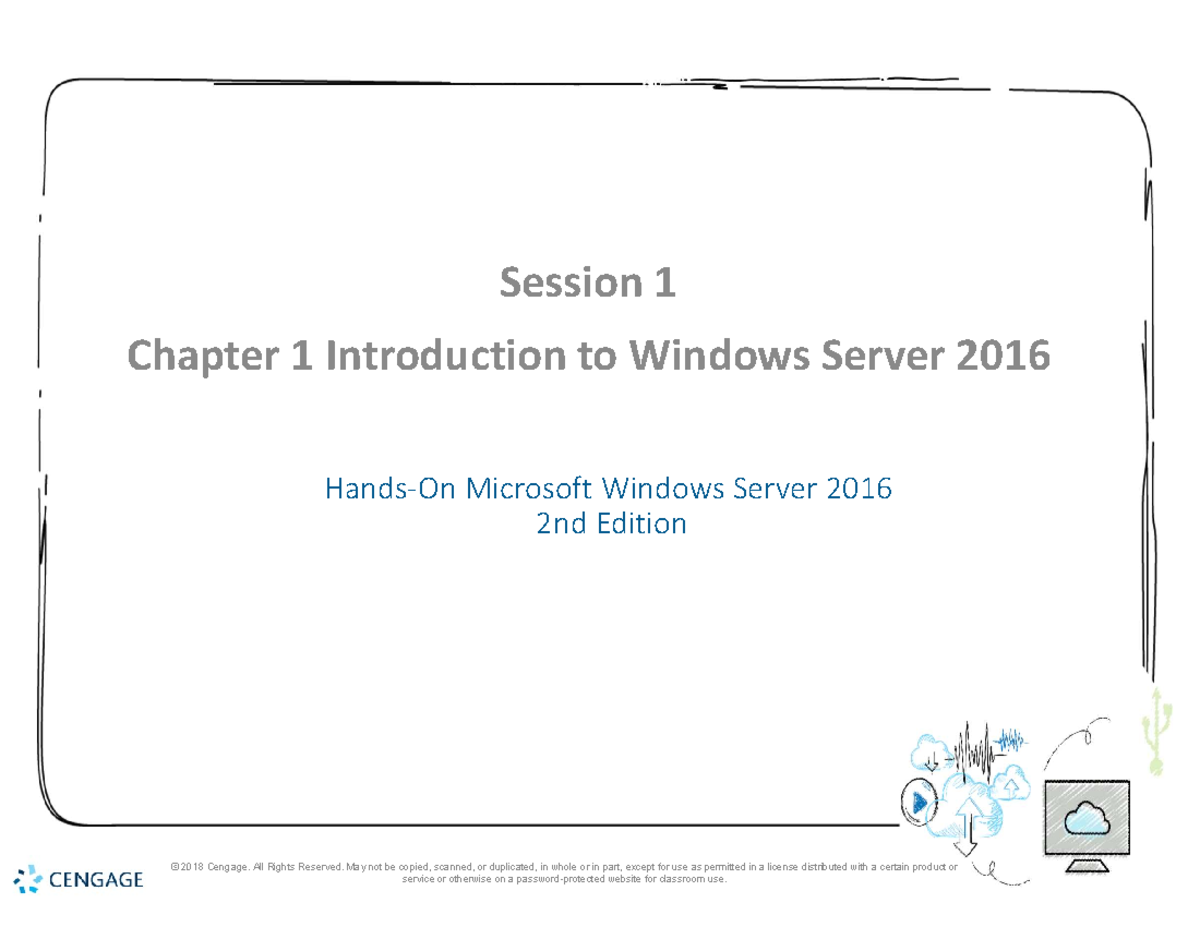 Session 1 - seerver admin - 1 Hands-On Microsoft Windows Server 2016 2nd Edition Session 1 ...