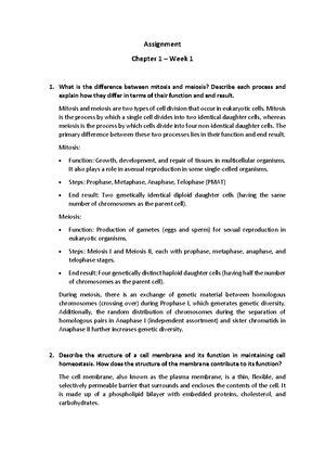 Assignments 3 Week 1 Biology - Assignment Chapter 3 – Week 1 Explain ...