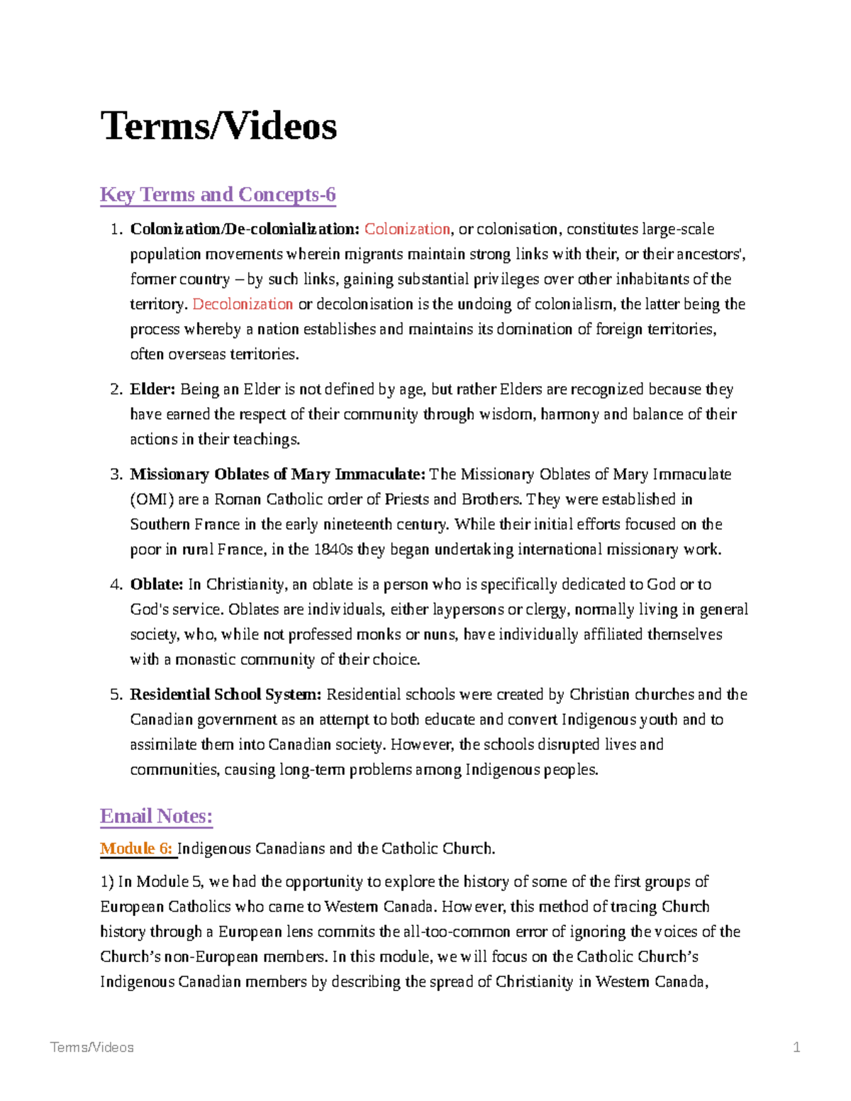 Terms:Videos - Nice - Terms/Videos Key Terms and Concepts- Colonization ...