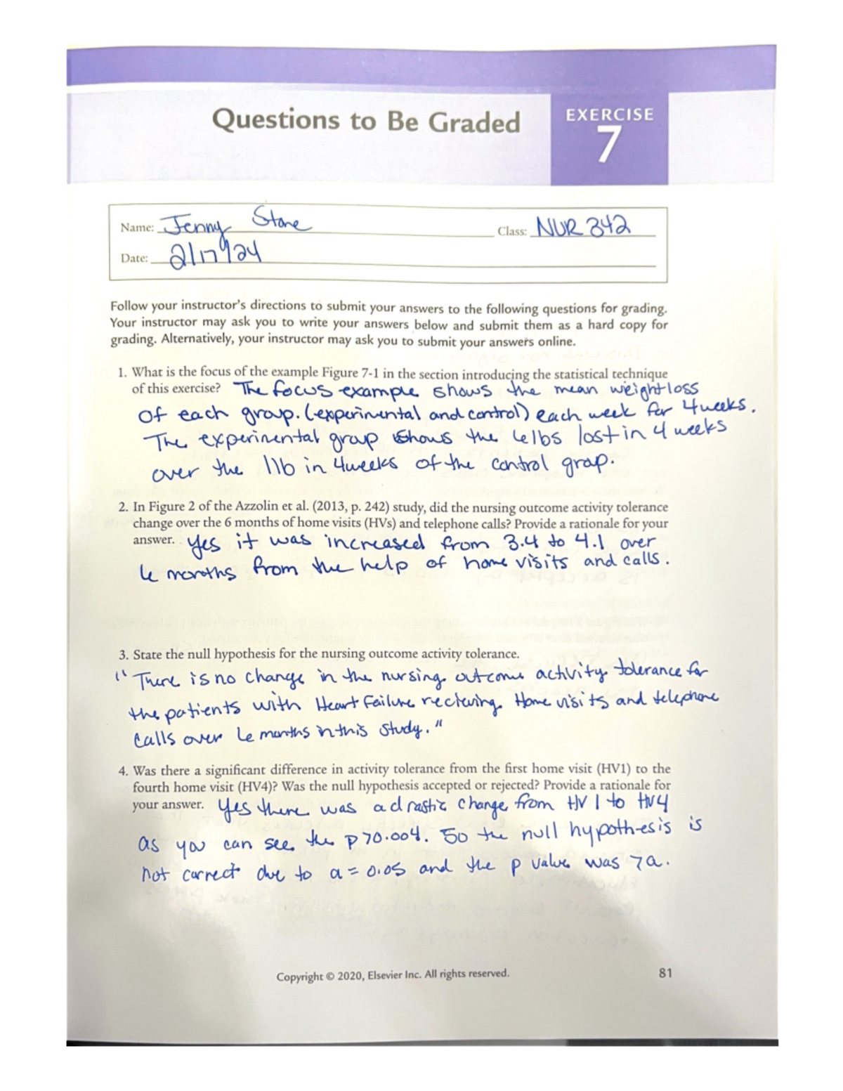 7 - Questions to be graded - NURS 343 - Studocu