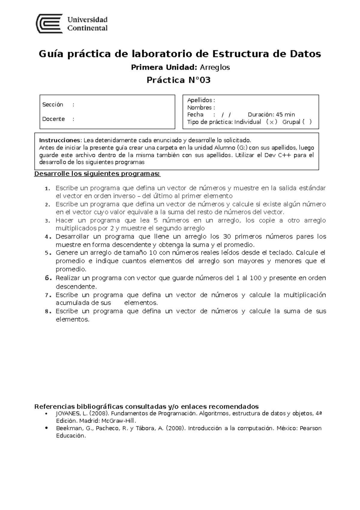 Guía de Práctica 03 - Práctica 3 - Guía práctica de laboratorio de ...