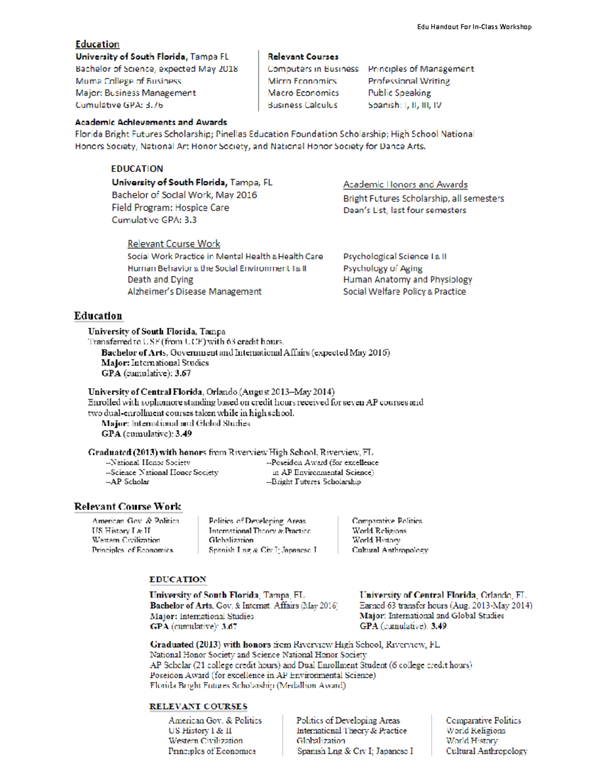 4Edu Handout For Workshop Session - MAN6435 - Edu Handout For In-Class ...