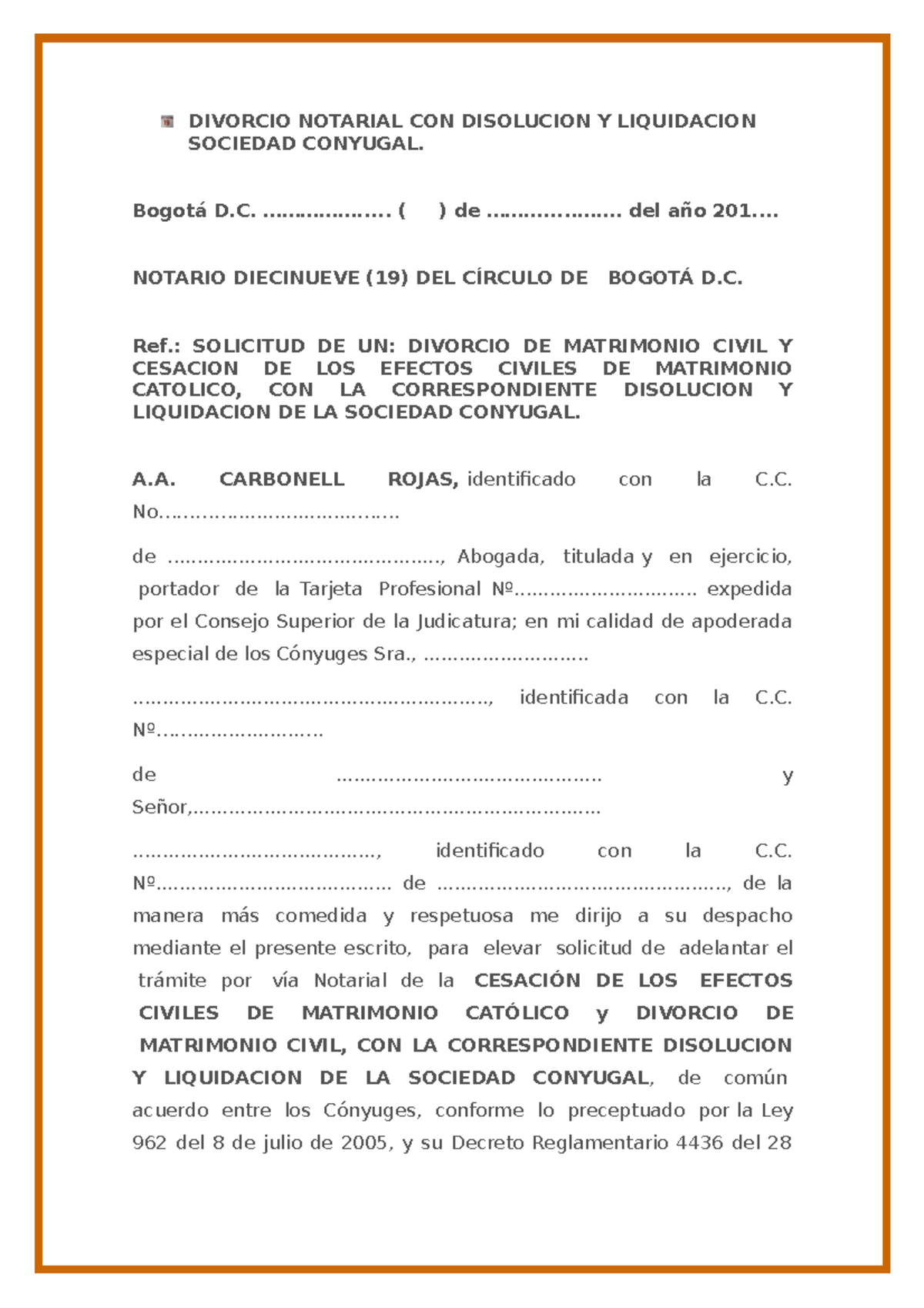 Modelo Divorcio- Notarial-CON- Disolucion-Y- Liquidacion- Sociedad- Conyugal - DIVORCIO NOTARIAL ...