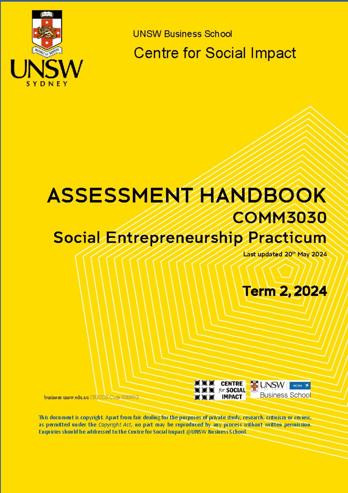 COMM3030 Assessment Handbook T2,2024 - UNSW Business School Centre for ...