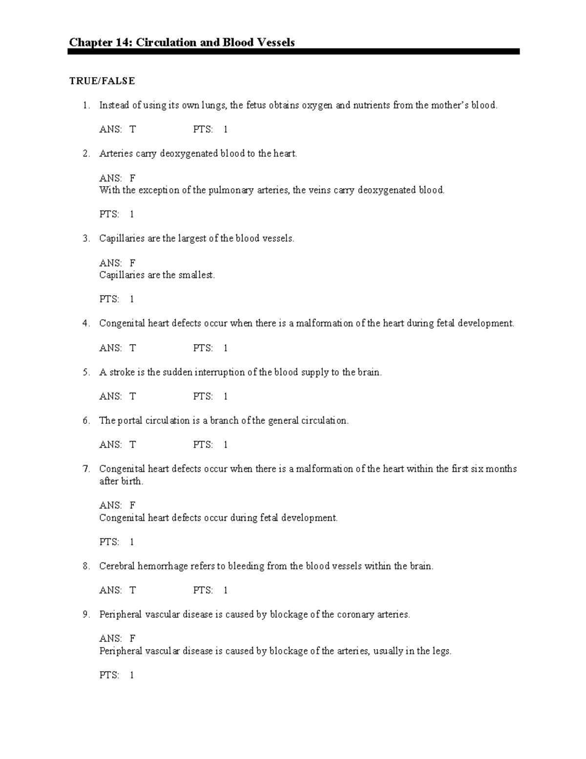 14 - ch 14 quiz questions A&P 2 Human Anatomy and Physiology I BIO 26 ...