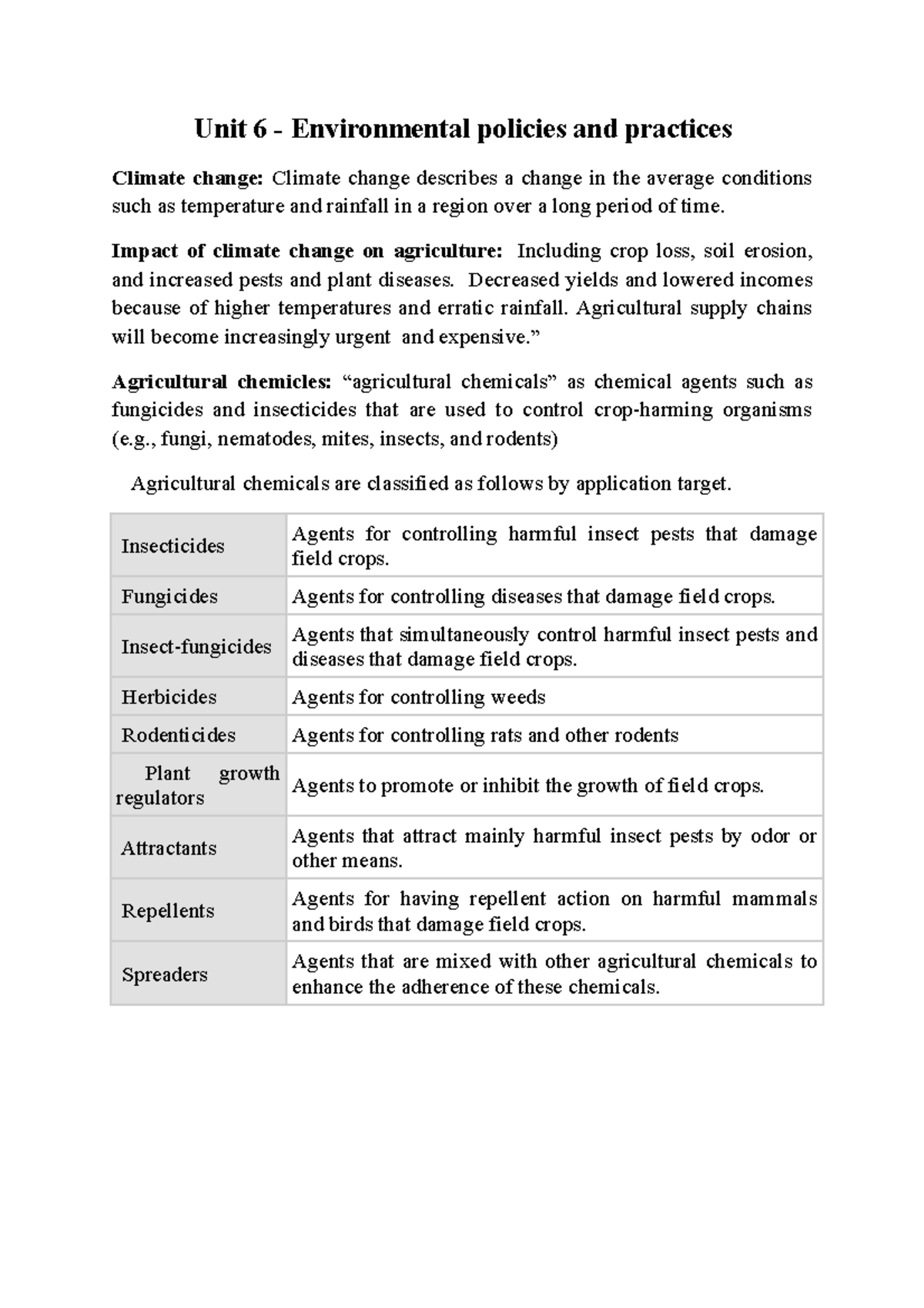 U-6 environmental policies and practices - Unit 6 - Environmental ...