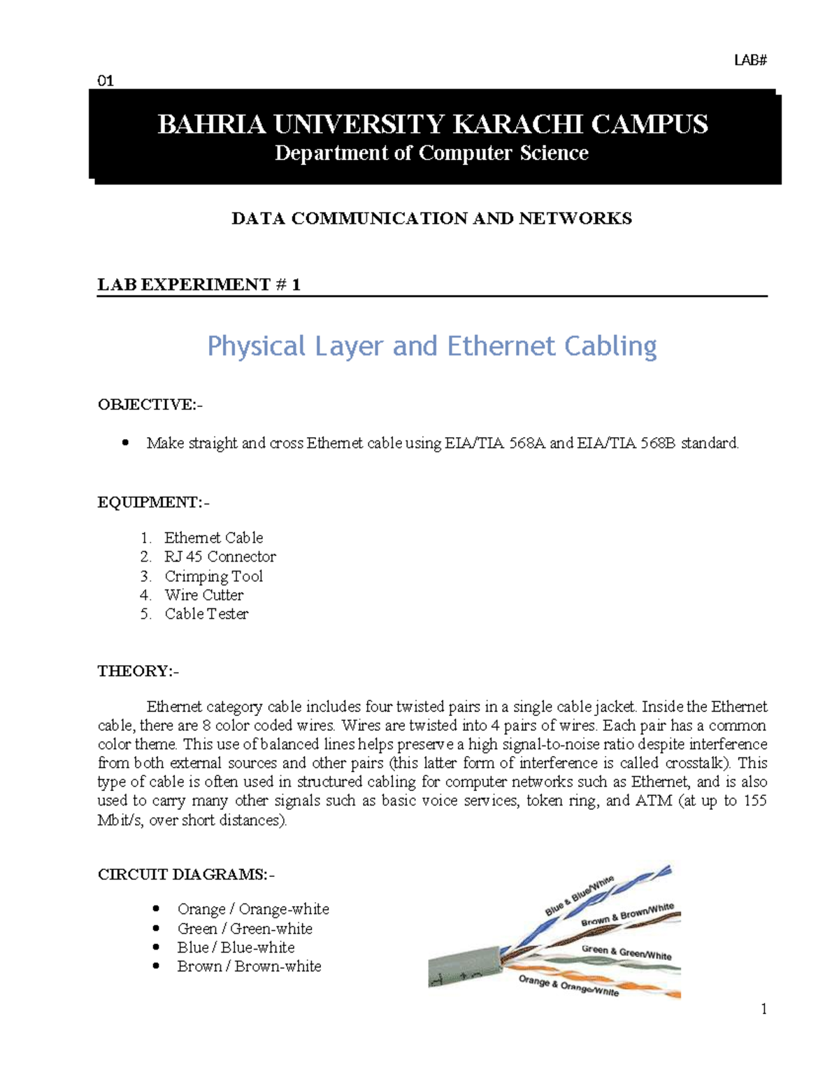Lab 1 Physical Layer and cabling 04032024 100703 am 2009 2024 093006 am ...