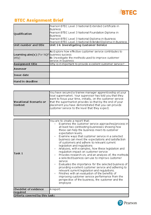 Student Workbook BTEC Unit 2 Developing a Marketing Campaign LO A ...