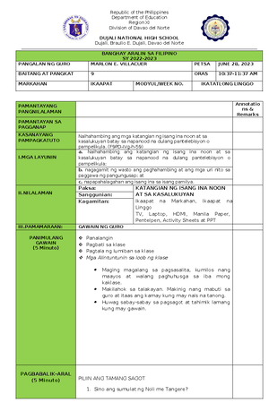Pamantayan para sa Dramang Panradyo - Performance Task: DULANG PANRADYO ...