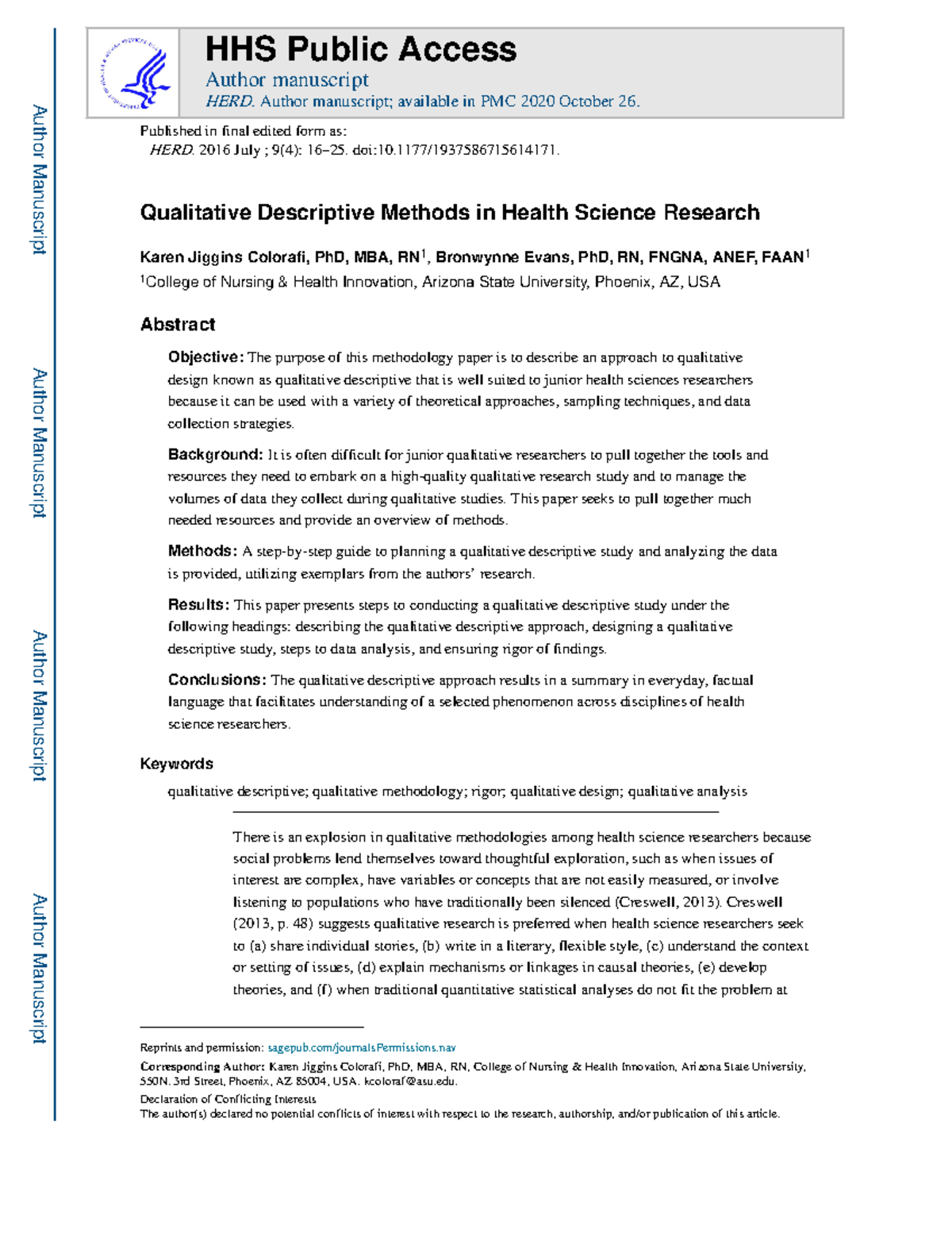 53. Colorafi - medicina basada en evidencia - Qualitative Descriptive ...