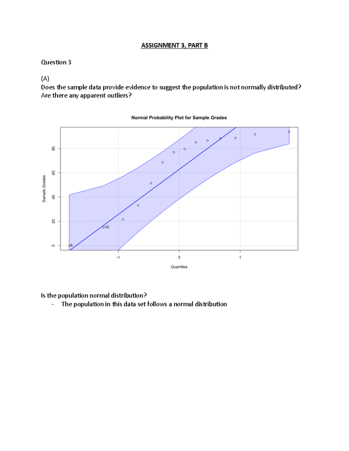 Assignment 3 Part B (Q3) - Stat 151 - ASSIGNMENT 3, PART B Ques&on 3 (A) Does the sample data ...